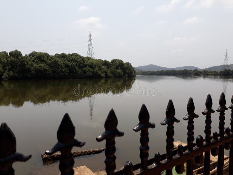 Fence on the River, Indian River. Stock Photo - Image of architecture ...