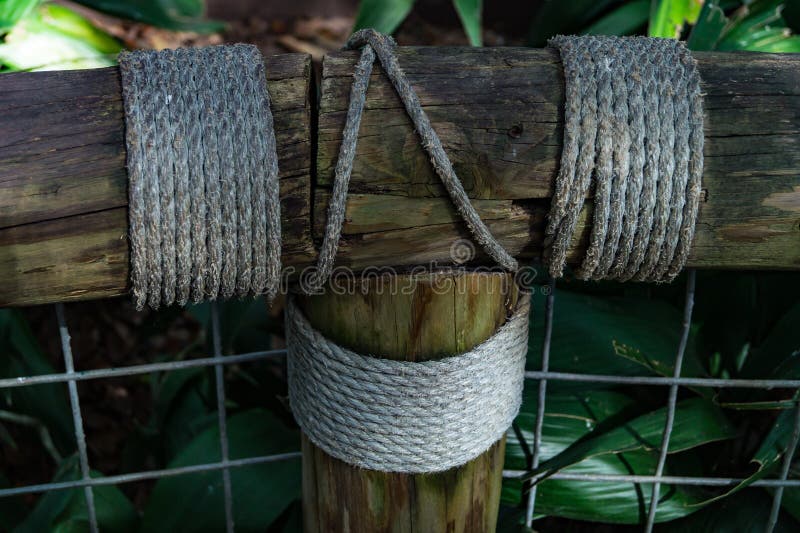 Fence with rope stock image. Image of detail, houston - 85970647