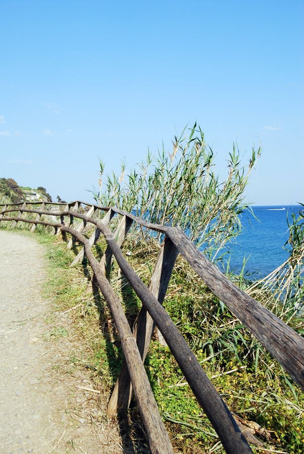 Fence and sea stock photo. Image of season, summer, architecture - 9508688