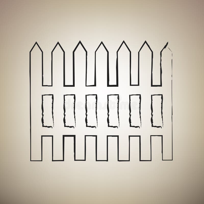 Fence simple sign. Vector stock vector. Illustration of hobnailed ...