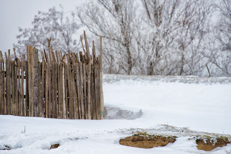 Fence and snow stock image. Image of country, rural, scene - 37603067