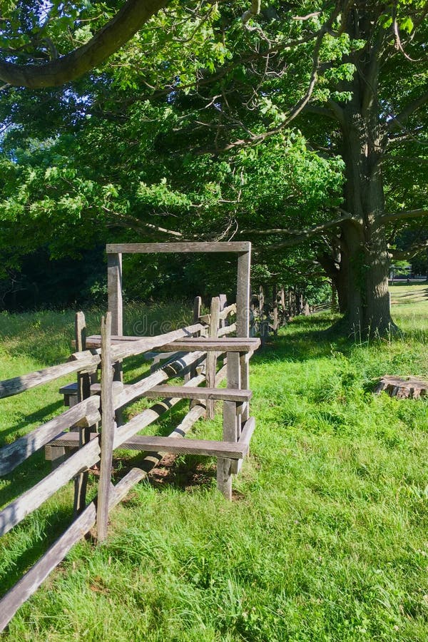 The Fence and Stile in the Farm Stock Image - Image of outdoor ...