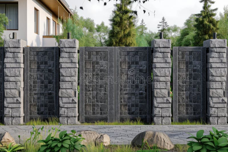 Fence Stone Panels. Artificial Concrete Panels Imitating Natural Stone ...