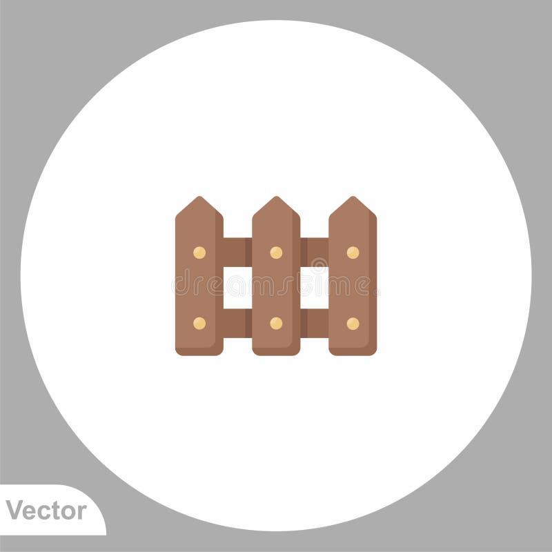 Fence Vector Icon Sign Symbol Stock Illustration - Illustration of ...