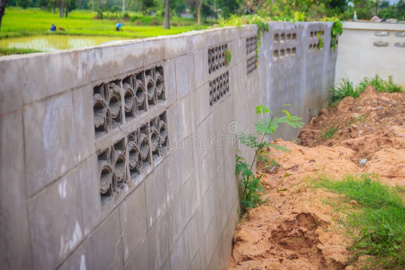 Fence Wall of the Newly Built Housing is Tilted and Collapsed Du Stock ...