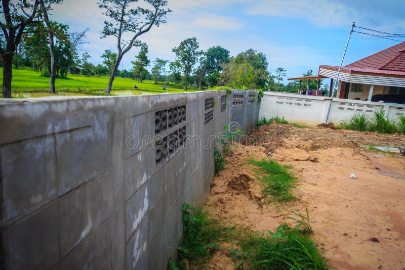 Fence Wall of the Newly Built Housing is Tilted and Collapsed Du Stock ...