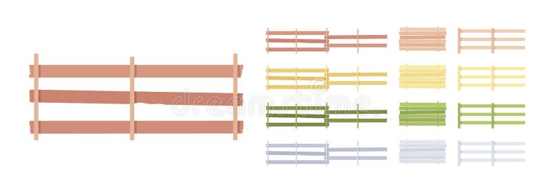 Fence Wooden Barrier Set, Home and Land, Cottage Protection Element ...