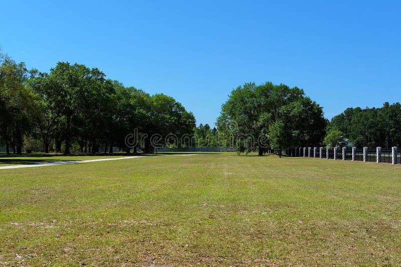 Fenced field stock photo. Image of green, flat, nature - 3049330