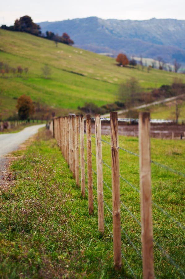 Fenced Pastures. Rural Landscape Stock Image - Image of sunny, ground ...