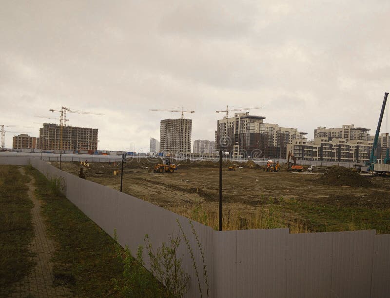Fenced Plot for the Construction of Houses Stock Image - Image of home ...