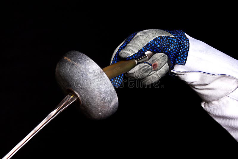A Fencer Holds His Epee Sword Stock Image - Image of fencer, hand ...