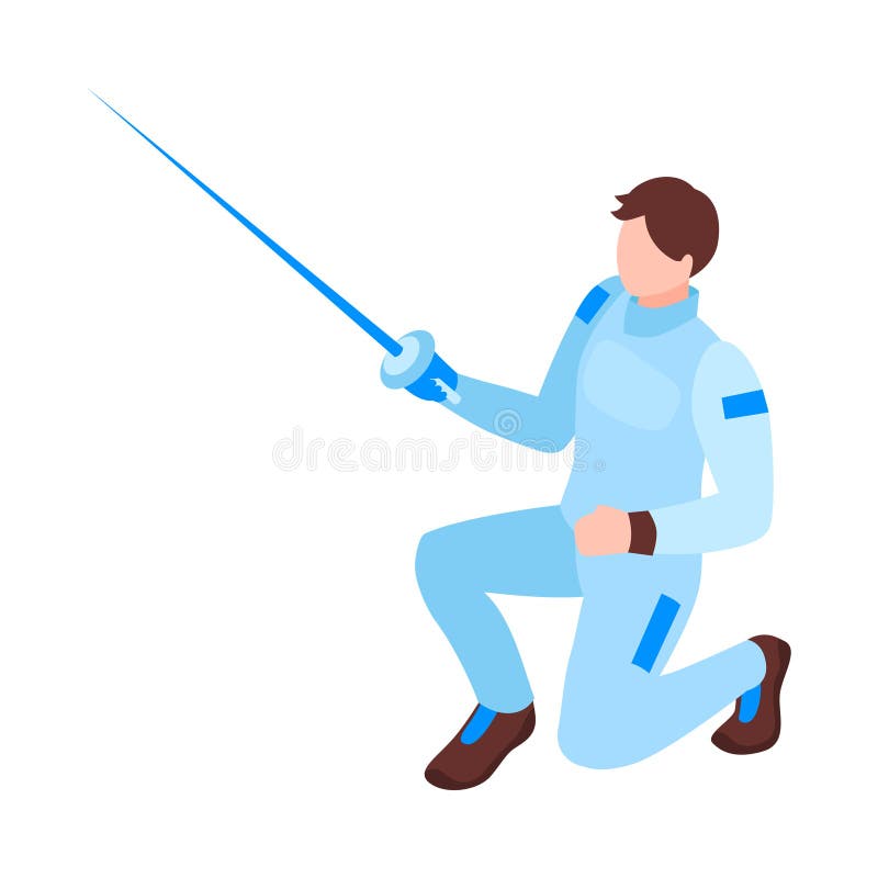 Fencer Isometric Illustration Stock Vector - Illustration of defense ...
