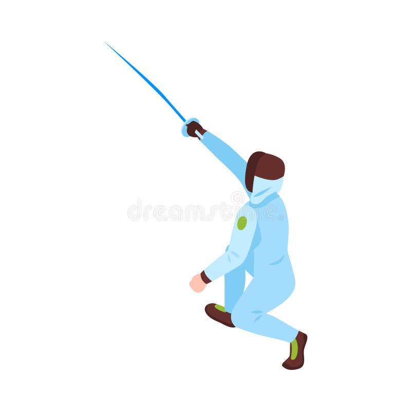 Fencer Isometric Illustration Stock Vector - Illustration of helmet ...