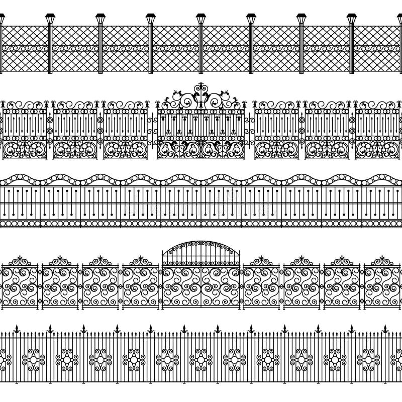 Fences Border Pattern Set stock vector. Illustration of border - 312580235