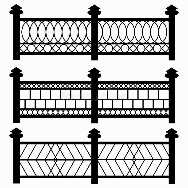 Fences Isolated Symbols Collection Stock Vector - Illustration of fence ...