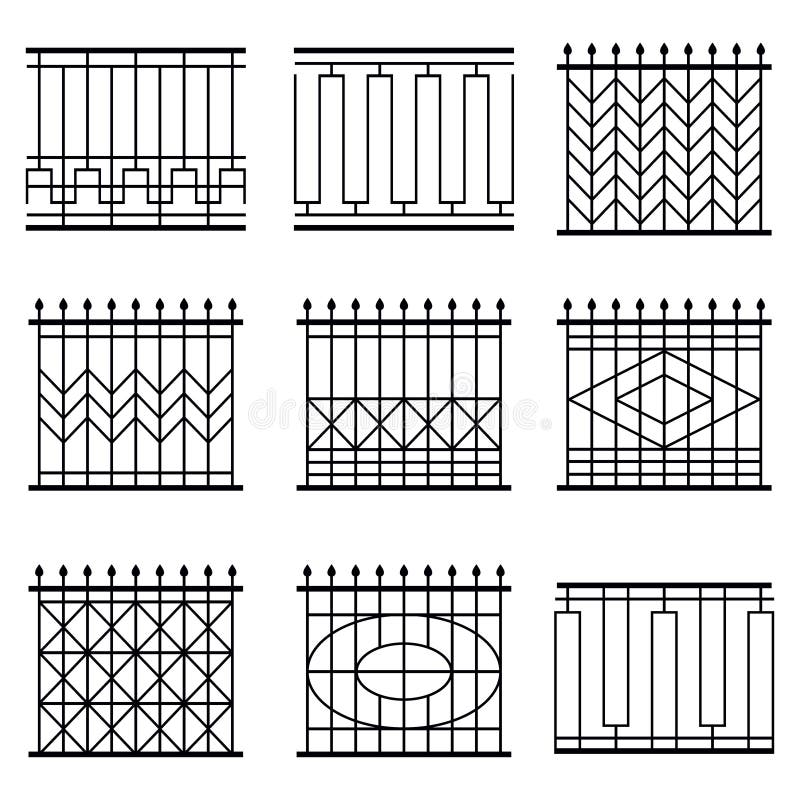 Fences set stock vector. Illustration of frame, entrance - 61575559