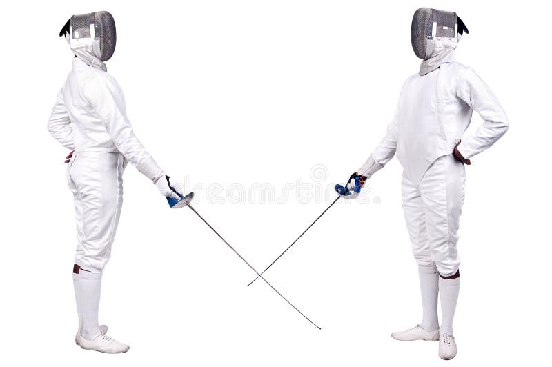 Fencing action stock image. Image of dramatic, white, athletes - 7945117