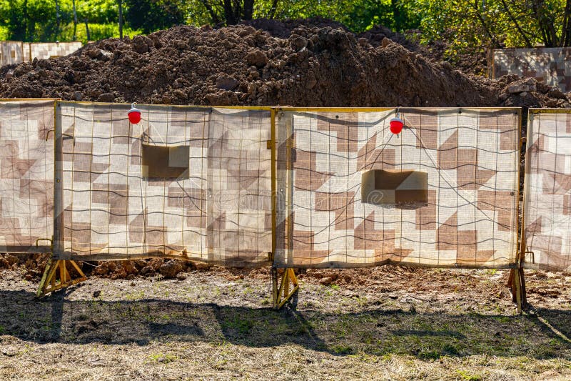 Fencing the Area during Excavation Work in the Park. Stock Photo ...