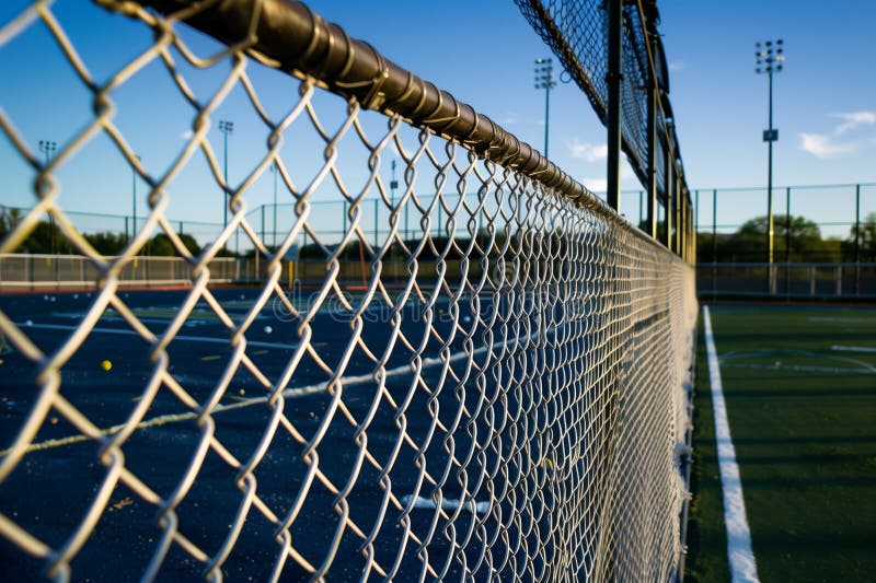 Fencing Around the Perimeter of a Lacrosse Field Stock Image - Image of ...