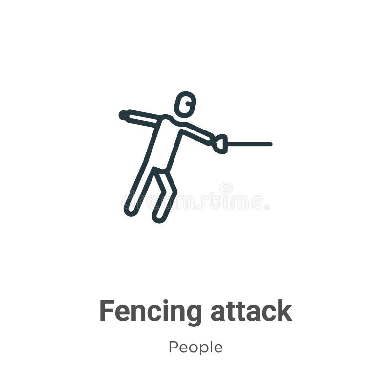 Fencing Attack Outline Vector Icon. Thin Line Black Fencing Attack Icon ...