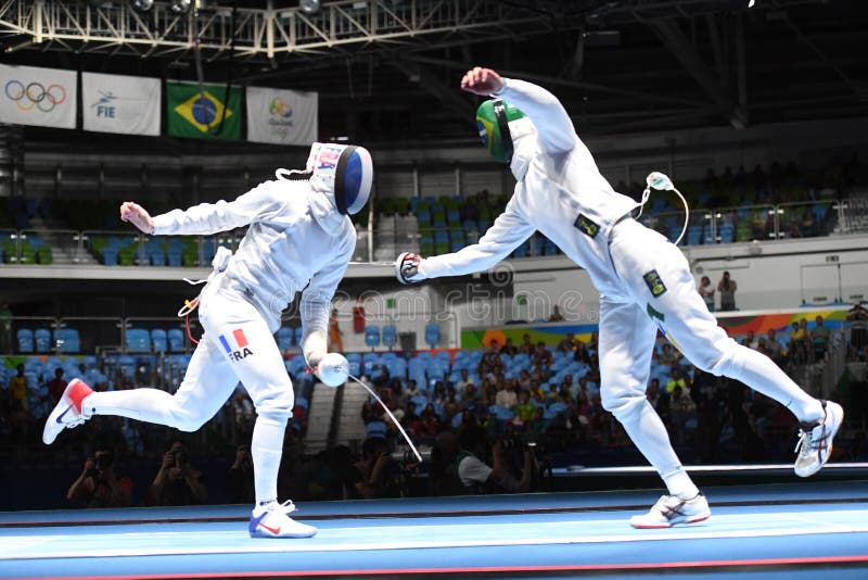 Fencing competition editorial stock photo. Image of fight - 156657358