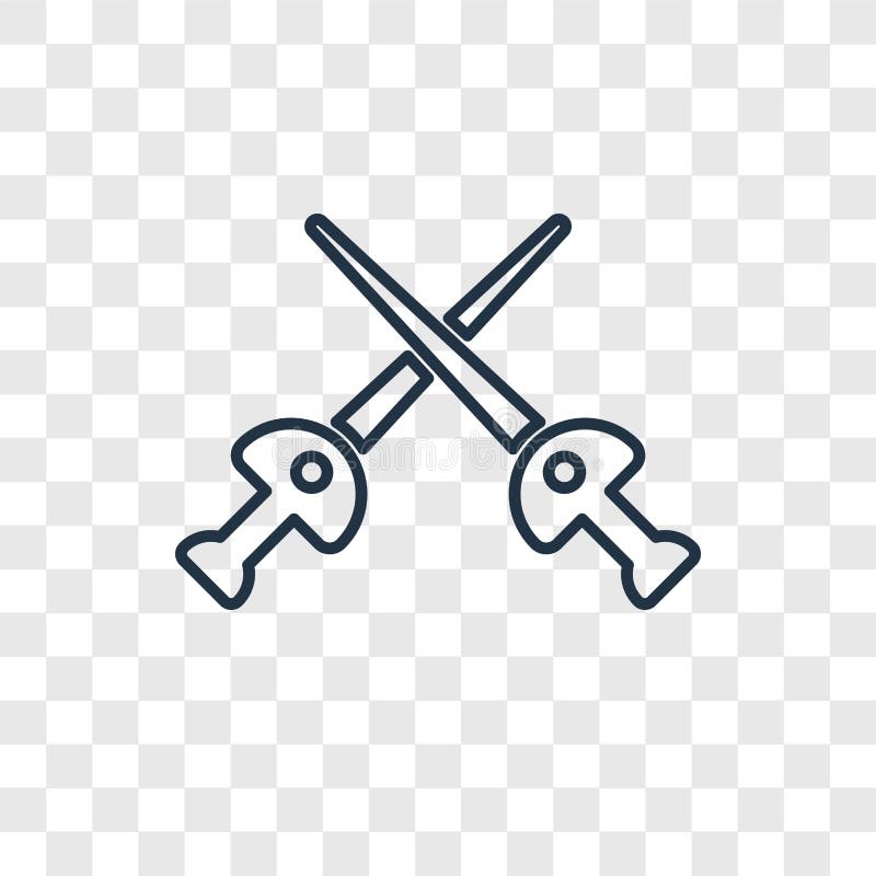 Fencing Concept Vector Linear Icon Isolated on Transparent Background ...