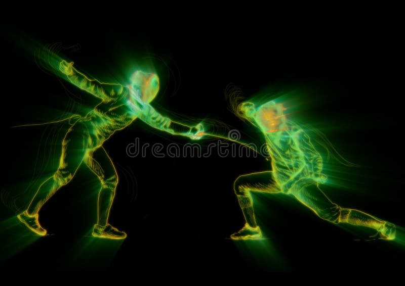 Fencing duel stock illustration. Illustration of action - 27040953