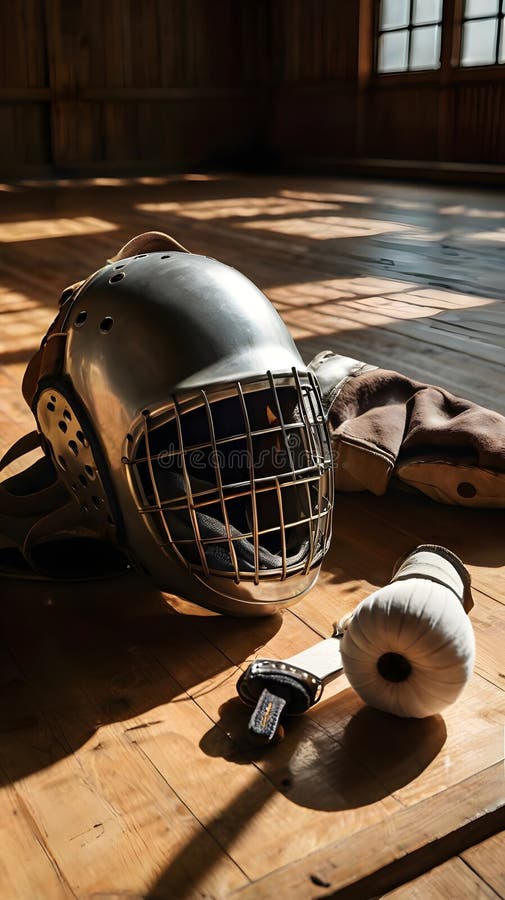Fencing Equipment Close-Up on Polished Wood Stock Illustration ...