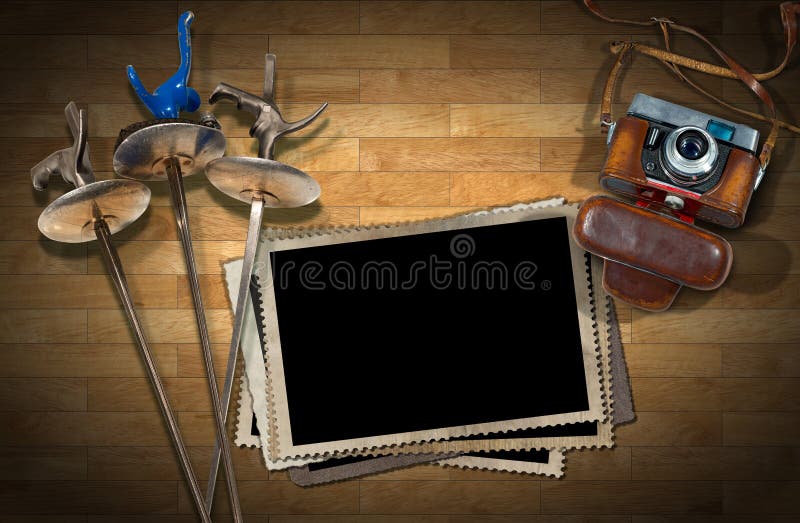 Fencing - Old Camera and Photo Frames Stock Illustration - Illustration ...