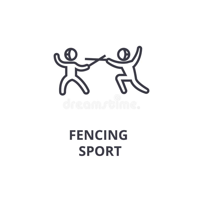 Fencing Sport Thin Line Icon, Sign, Symbol, Illustation, Linear Concept ...