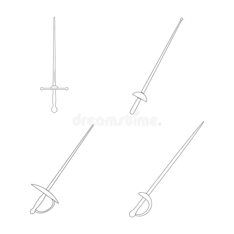 Fencing Sword and Shield Icon Color Outline Vector Stock Vector ...