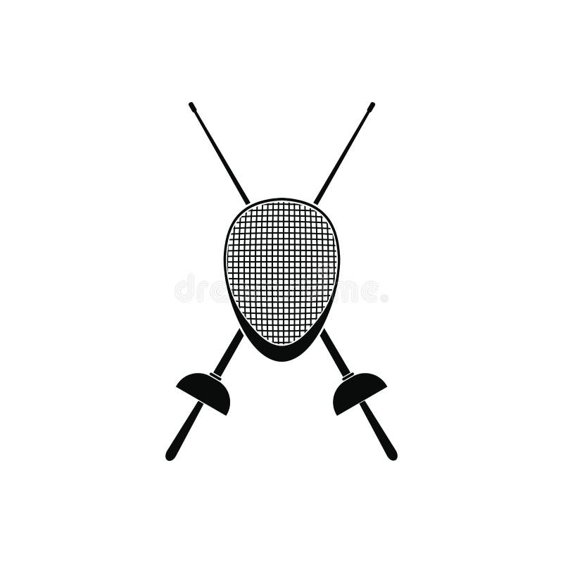 Fencing Swords and Helmet Mask Icon Stock Vector - Illustration of ...