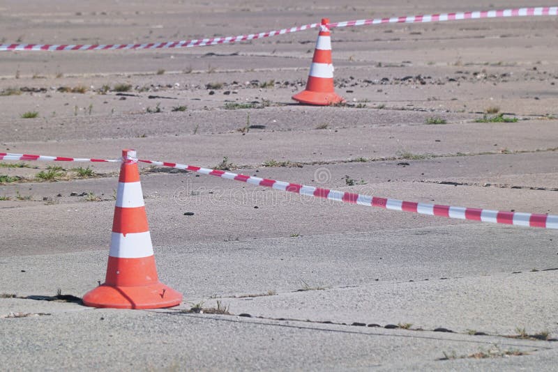 Fencing Tape and Traffic Cone Stock Image - Image of stop, safe: 134907627