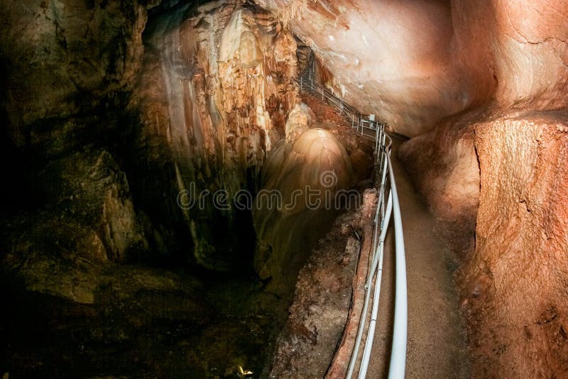 Fencing for Visitors in the Cave Stock Image - Image of nature, dark ...
