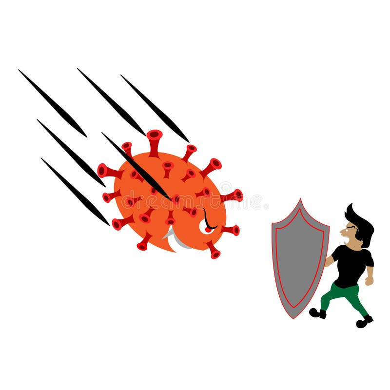 Fend Shield Immune from Danger Virus Corona Invaded Stock Vector ...