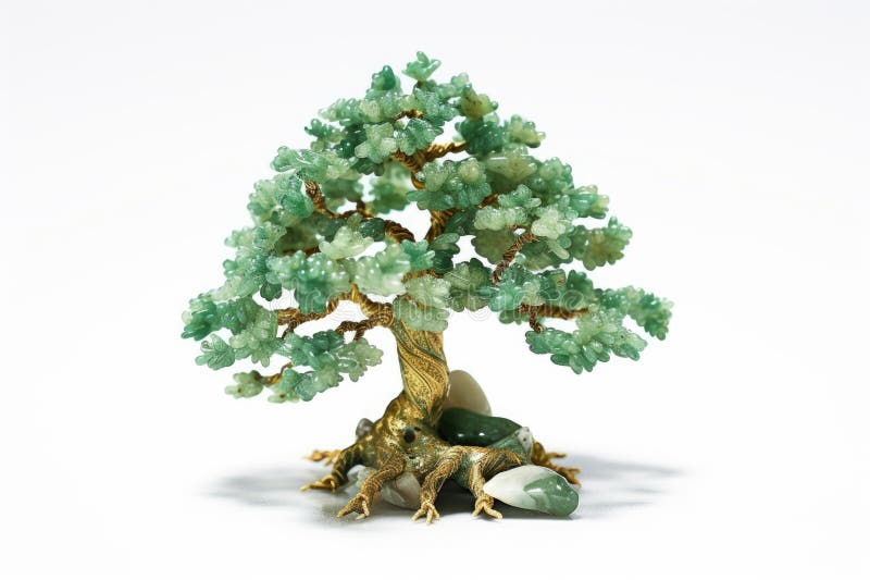 Feng Shui Jade Wealth Tree on White Background Stock Illustration ...