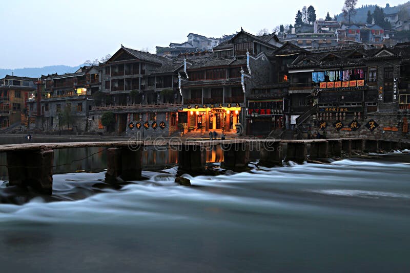 Fenghuang town editorial photo. Image of building, flowing - 36550021