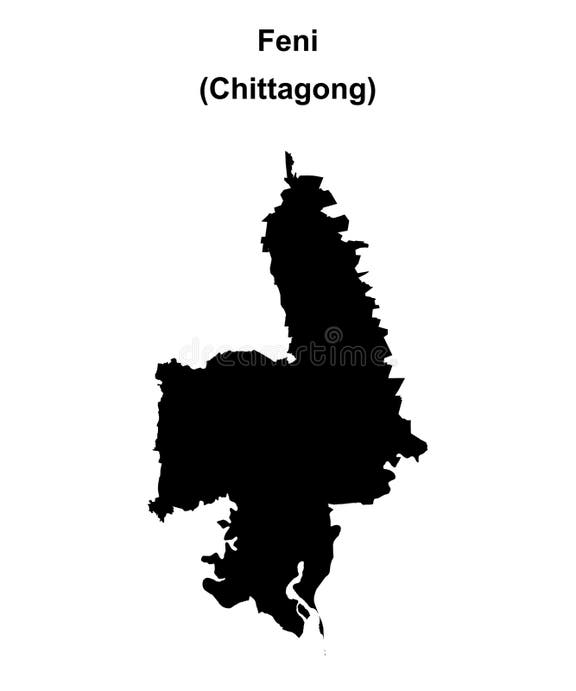 Feni outline map stock vector. Illustration of feni - 371636477