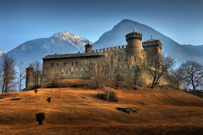 Fenis Castle stock photo. Image of tower, hill, valley - 11841718