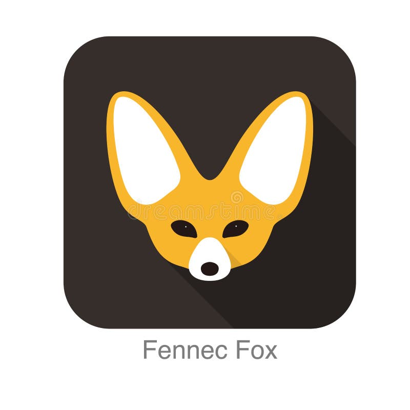 Fennec Fox Face Flat Icon Design, Vector Illustration Stock Vector ...
