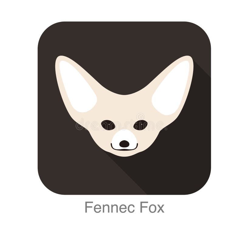 Fennec Fox Face Flat Icon Design, Vector Illustration Stock Vector ...