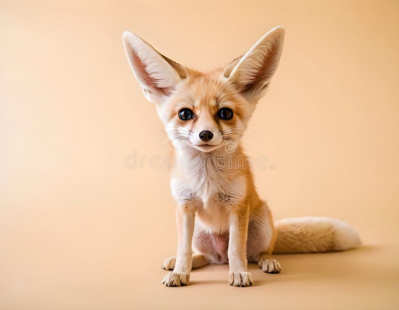 Fennec Fox with Large Ears in Desert Environment AI Stock Photo - Image ...
