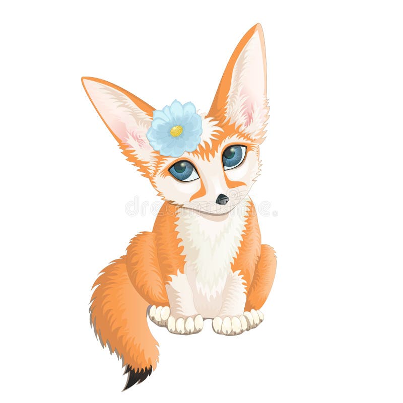 Fennec Fox Vector Illustration Stock Vector - Illustration of canine ...