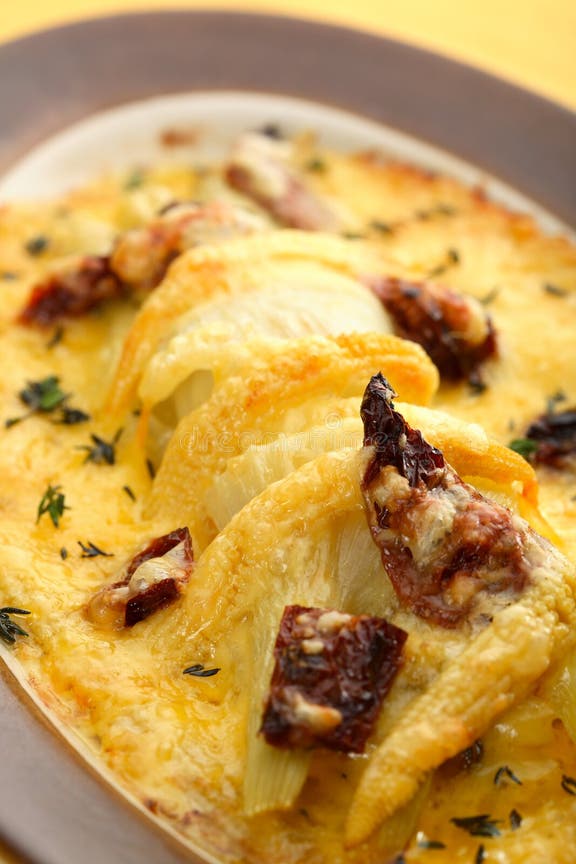 Fennel with Corn Cowered Cheese Stock Photo - Image of dishes, industry ...