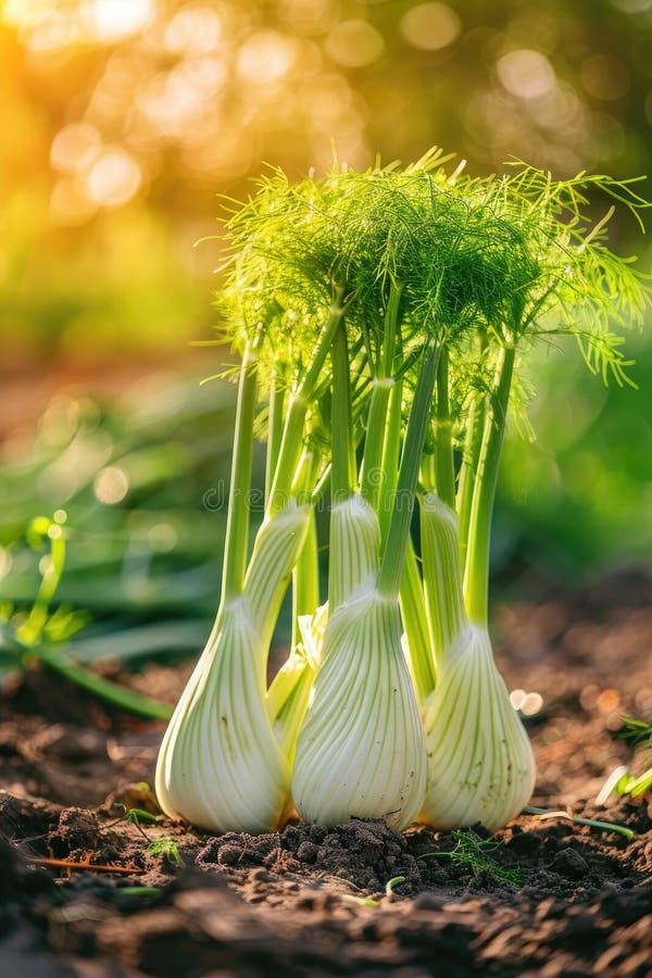 Fennel Grows in the Garden on the Farm Stock Illustration ...