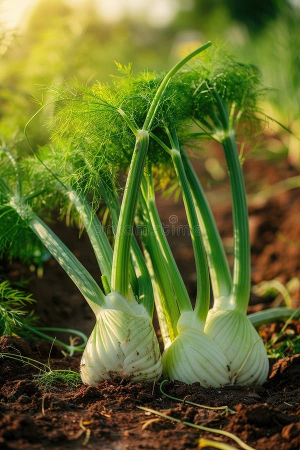 Fennel Grows in the Garden on the Farm Stock Illustration ...