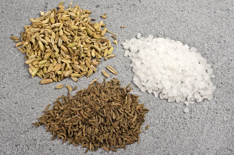 Fennel, salt and caraway stock photo. Image of flavour - 21320778