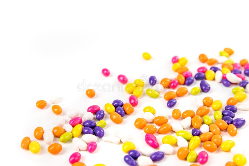 Fennel Seed Candy Scattered Handful Over White Top Down View Stock ...