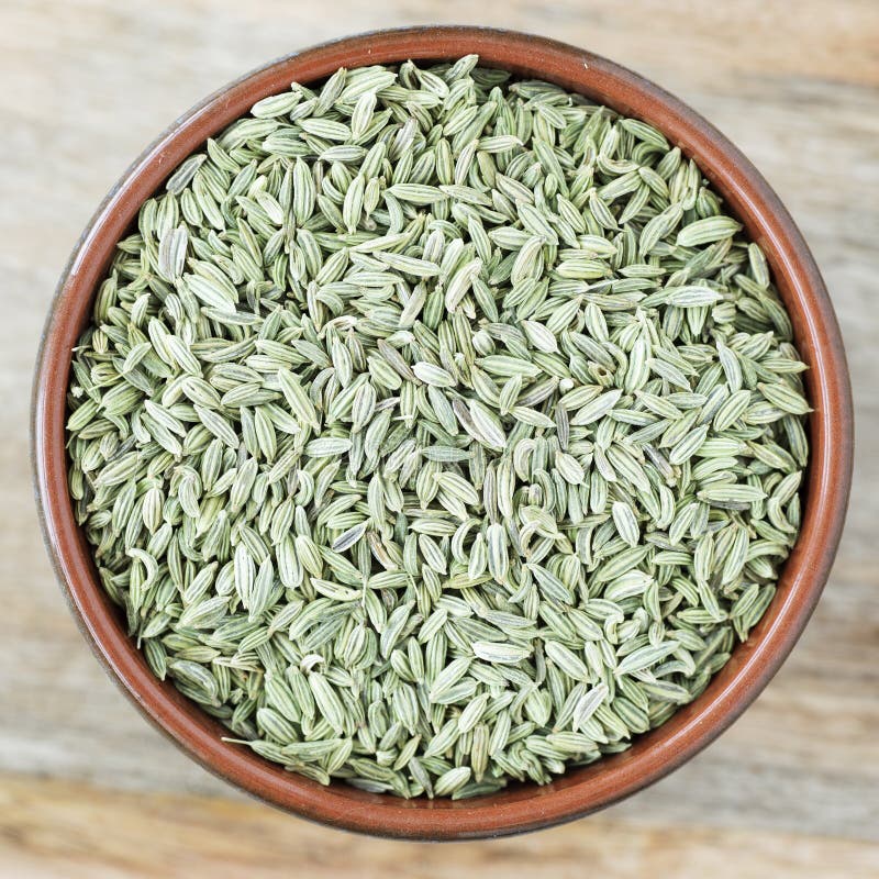 Fennel Seeds with Fennel Plant Stock Image - Image of bowl, seeds ...