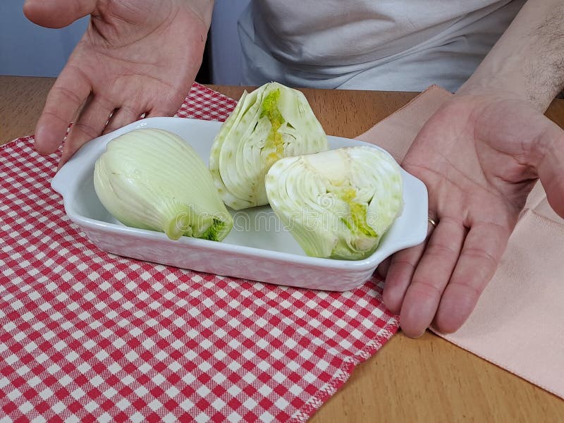 Fennel Vegetable Isolated in the Plate the Man Stock Photo - Image of ...